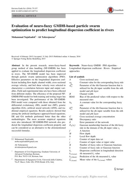 Evaluation Of Neuro Fuzzy Gmdh Based Particle Swarm Optimization To Predict Longitudinal