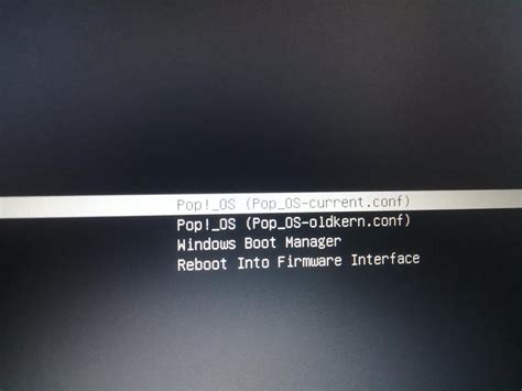 what is that option in the boot menu that wasn t before r pop os