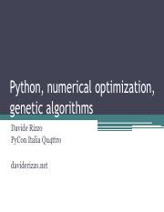 Python Numerical Optimization Genetic Algorithms Pdf Python Numerical Optimization Genetic