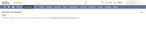 Not Able To See Country Tax Report When The Suitetax Is Installed — Netsuite Community
