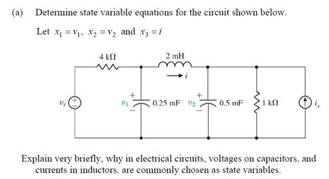 Solved A Determine State Variable Equations For The Chegg