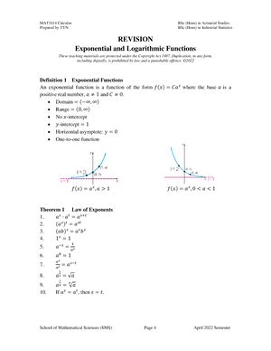 Lecture Notes Chapter MAT Calculus Prepared By TYN BSc Hons