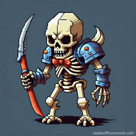 Fantasy Killer Armored Skeleton Stable Diffusion Online