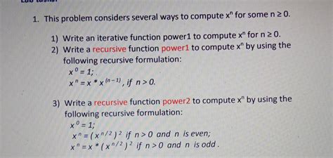 Solved 1 This Problem Considers Several Ways To Compute X