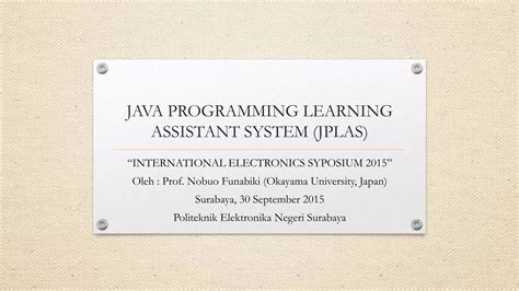 Java Programming Learning Assistant System Jplas Pptx