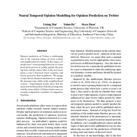 Neural Temporal Opinion Modelling For Opinion Prediction On Twitter Acl Anthology