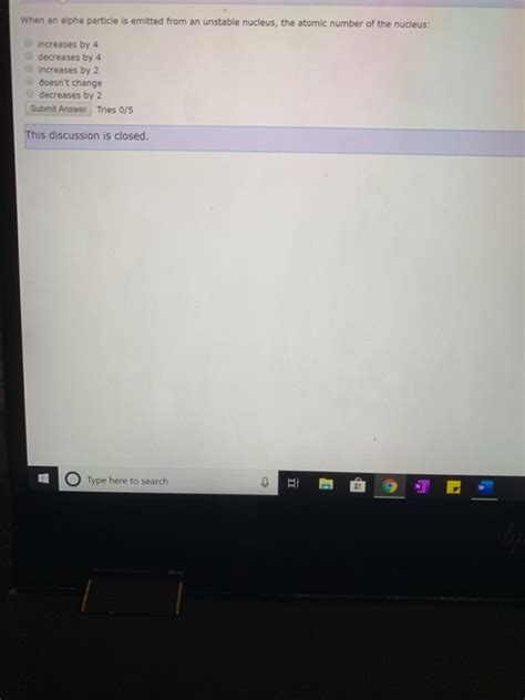 Solved When An Alpha Particle Is Emitted From An Unstable Chegg