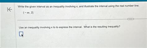 Solved Write The Given Interval As An Inequality Involving Chegg Com