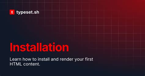 Installation Typeset Sh