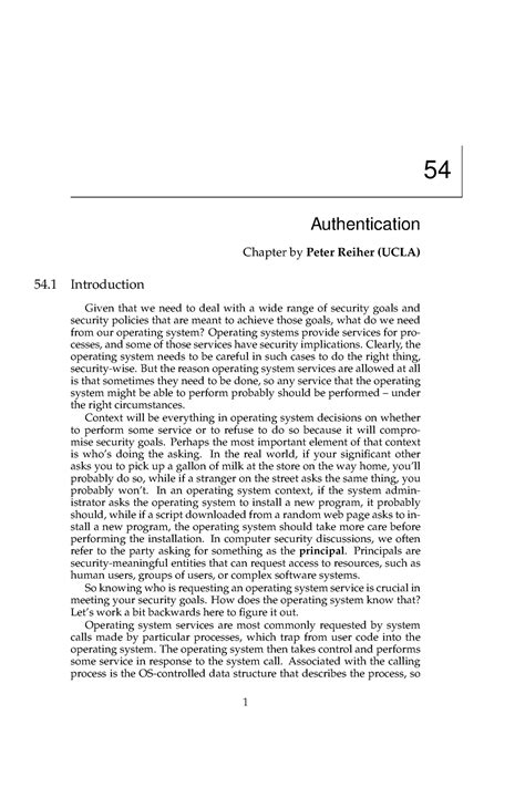 Security Authentication 54 Authentication Chapter By Peter Reiher