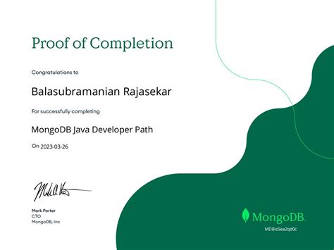 Balasubramanian Rajasekar On Linkedin Mongodb Mongodb Java Developer Path