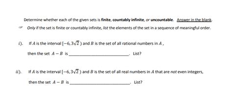 Solved Determine Whether Each Of The Given Sets Is Finite Chegg