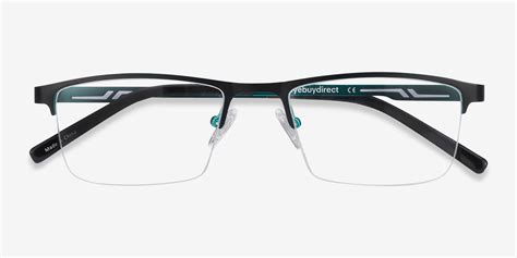 Algorithm Rectangle Black Semi Rimless Eyeglasses Eyebuydirect