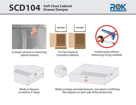 Cabinet Hardware 2 Pack Softclose For Metal Drawers Scd104m Soft Close Drawer Adapter Retrofit