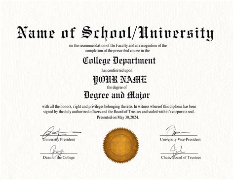University College Degree Diploma Editable Canva Template Diploma