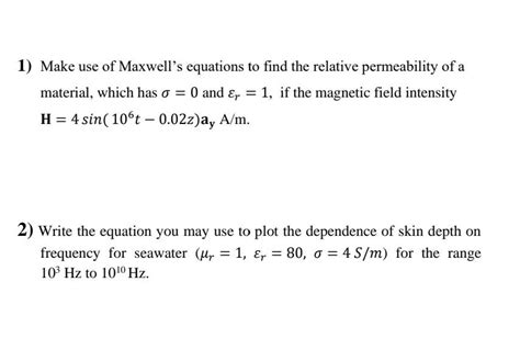 solved 1 make use of maxwell s equations to find the
