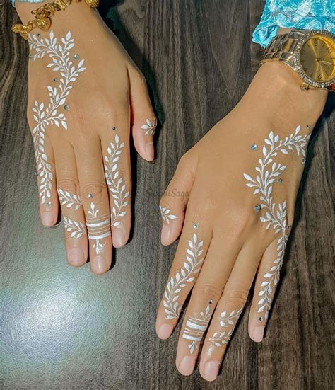 33 White Henna Designs For Brides That Are Trending Shaadisaga