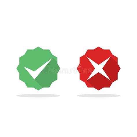 Check And Wrong Marks Tick And Cross Marks Accepted Rejected Approved Disapproved Yes No