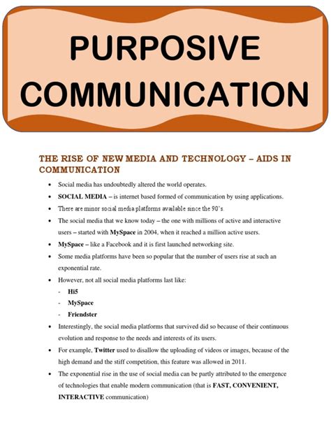 Purposive Communication Pdf Résumé Communication