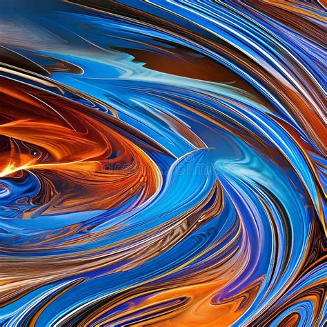 An Abstract Representation Of The Elements Of Nature With Swirling Patterns Of Fire Water