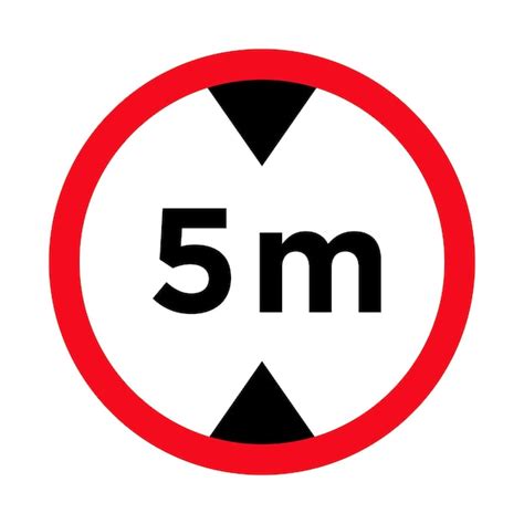 Premium Vector Vehicle Maximum Height Limit 5 Meter Sign Road Safety