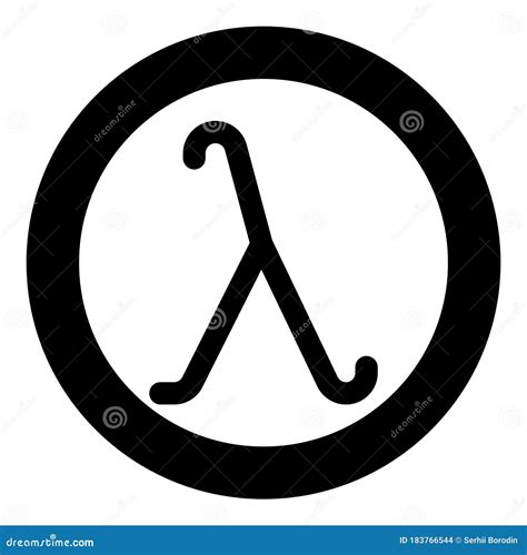 Lambda Greek Symbol Small Letter Lowercase Font Icon In Circle Round Black Color Vector