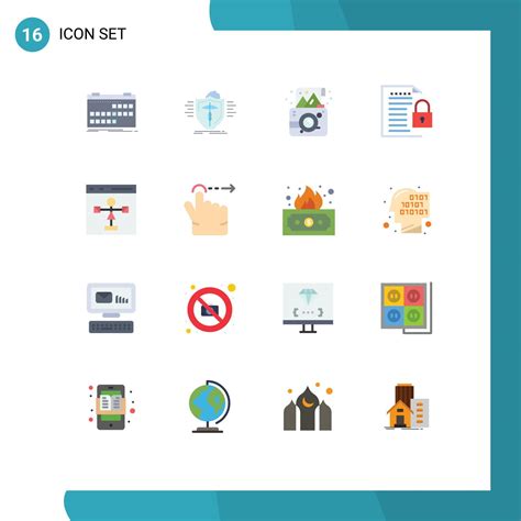 Stock Vector Icon Pack Of 16 Line Signs And Symbols For File Data