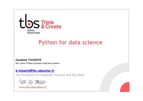 Part 1 Fundamentals Python For Data Science Tbs Education Python For Data Science Dieudonné