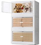 Amazon Com EHAMILY Gal Stackable Storage Bins With Lids Pack Collapsible Storage Bins