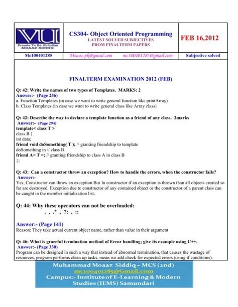 Cs Finalterm Subjective By Moaaz VuZs
