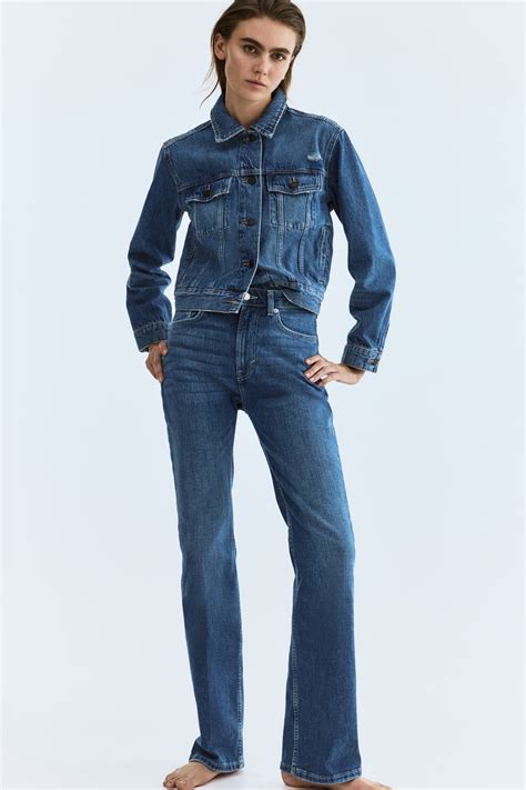 Womens Denim Blue Bootcut High Jeans Handm Us