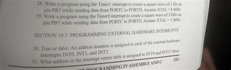 Solved 28 Write A Program Using The Timerl Interrupt To