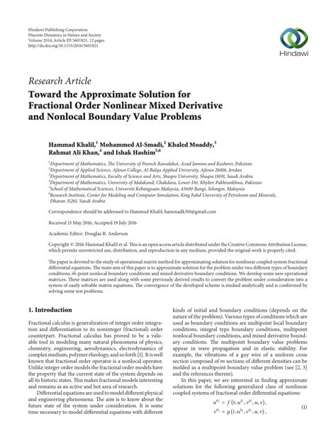 pdf toward the approximate solution for fractional order nonlinear
