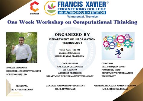 Workshop On Computational Thinking News And Events Francis Xavier Engineering College Tirunelveli