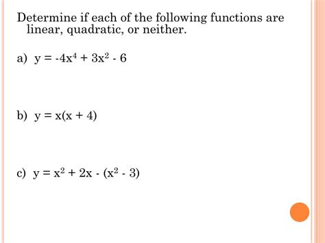 Ppt 1 2 Linear Vs Quadratic Functions Powerpoint Presentation Free Download Id 5029834