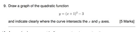 solved 9 draw a graph of the quadratic function y x 1 2−3