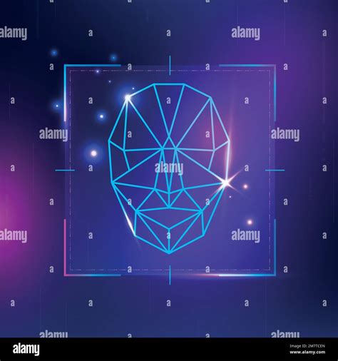 Face Recognition Biometric Scan Vector Cyber Security Technology Stock