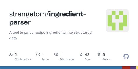 Github Strangetomingredient Parser A Tool To Parse Recipe