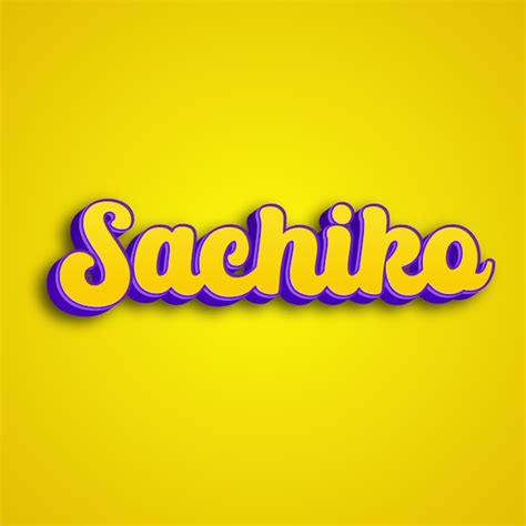 Premium Photo Sachiko Typography 3d Design Yellow Pink White