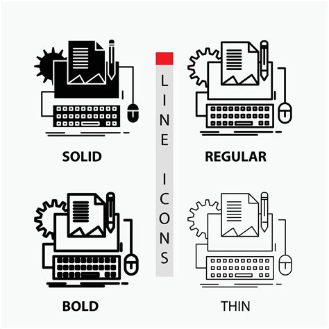 type writer paper computer paper keyboard icon in thin regular