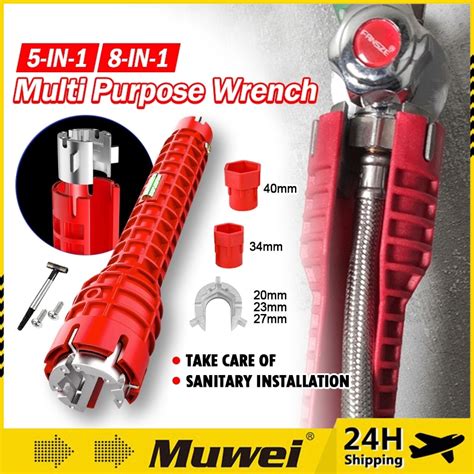 Faucet And Sink Installer Multifunctional Wrench Spanner 8 In 1 Multipurpose Tool Water Tap