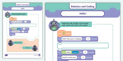 Robotics And Coding Block Based Coding Hello Twinkl