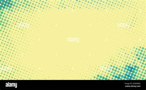 Yellow Abstract Halftone Retro Background With Bluish Green Dots Simple Vector Graphic Pattern