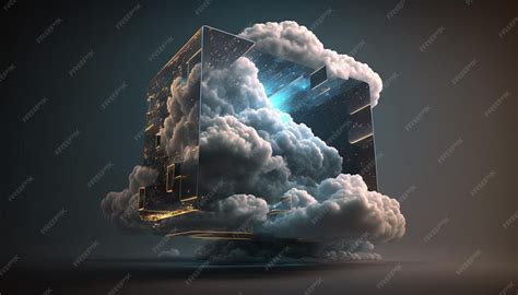 Premium Ai Image Futuristic Cloud Computing Technology Conceptgenerative Ai