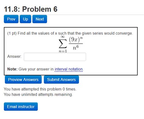 solved find all the values of x such that the given series