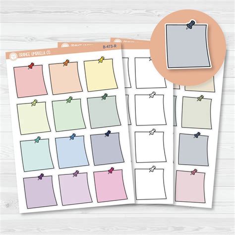 Push Pin Sticky Notes Icon Planner Stickers B 473 Etsy