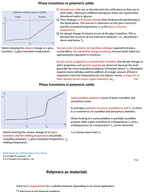 Phase Transitions In Polymeric Solids Pdf Polymers Melting