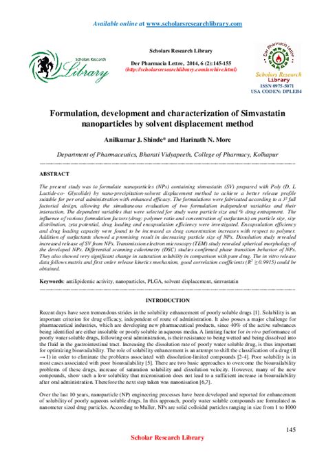 Pdf Formulation Development And Characterization Of