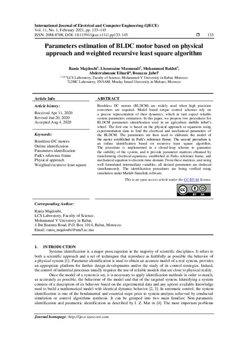 pdf parameters estimation of bldc motor based on physical approach