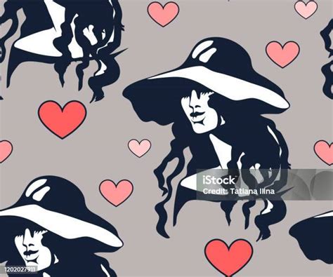 벡터 배경 손으로 패션 모델과 이국적인 그린 손으로 그린 잉크 일러스트 벡터 패턴입니다 섬유 천 벽지 스크랩북 인쇄 개념에 대한 스톡 벡터 아트 및 기타 이미지 Istock